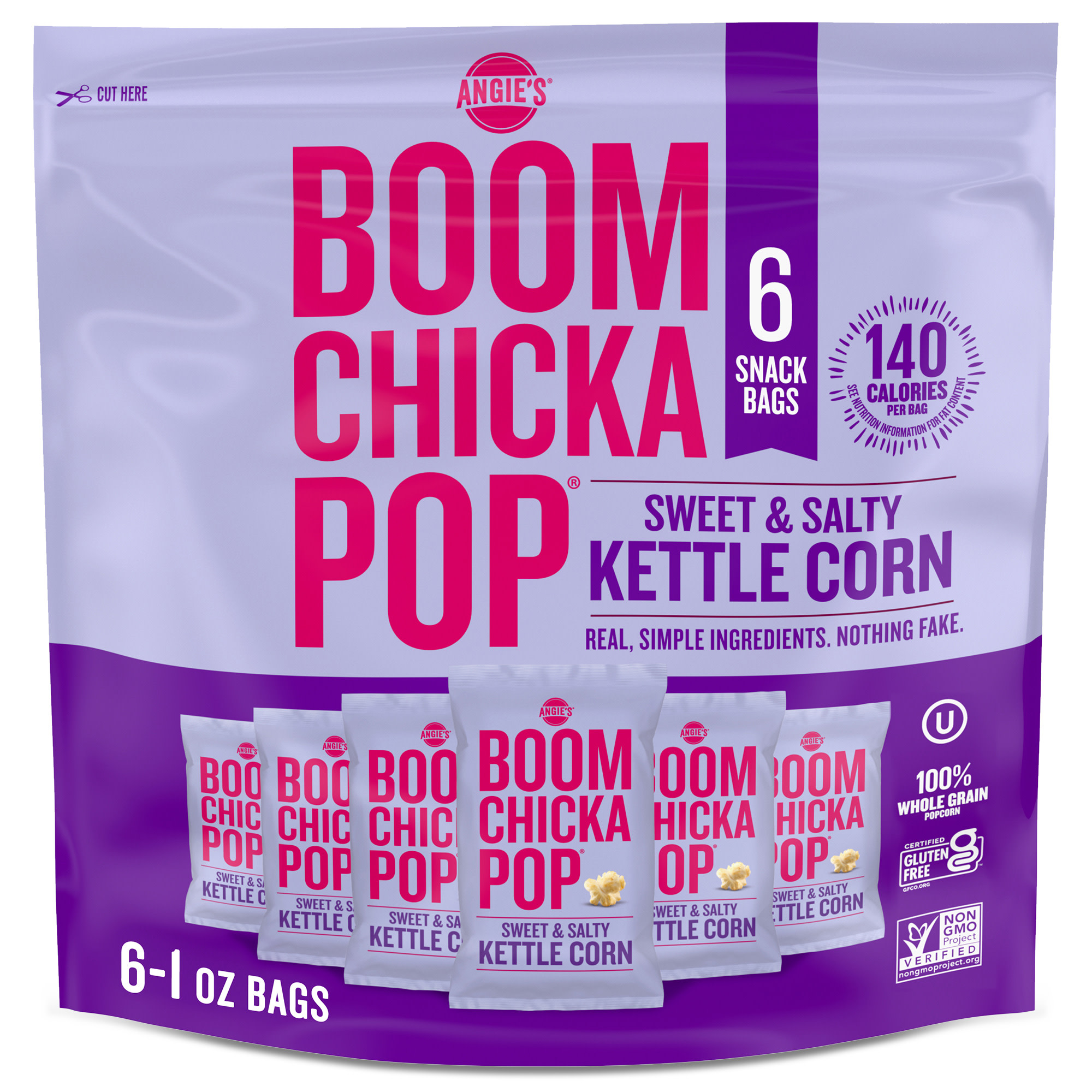 Angie's BOOMCHICKAPOP Sweet & BDF6 Salty Kettle Corn Popcorn 14ct Multi ...