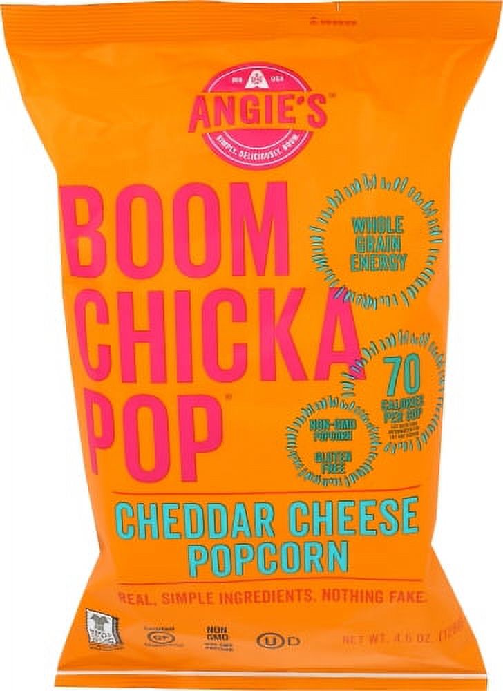 Angie's Boomchickapop Cheddar Cheese Popcorn, 4.5 Oz Pack of 12 ...