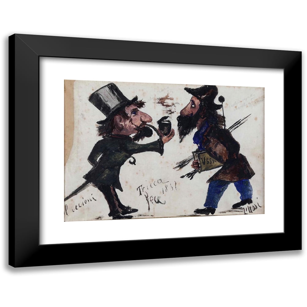 Angiolo Tricca 18x14 Black Modern Framed Museum Art Print Titled - Caricature of Golds and Uses ...