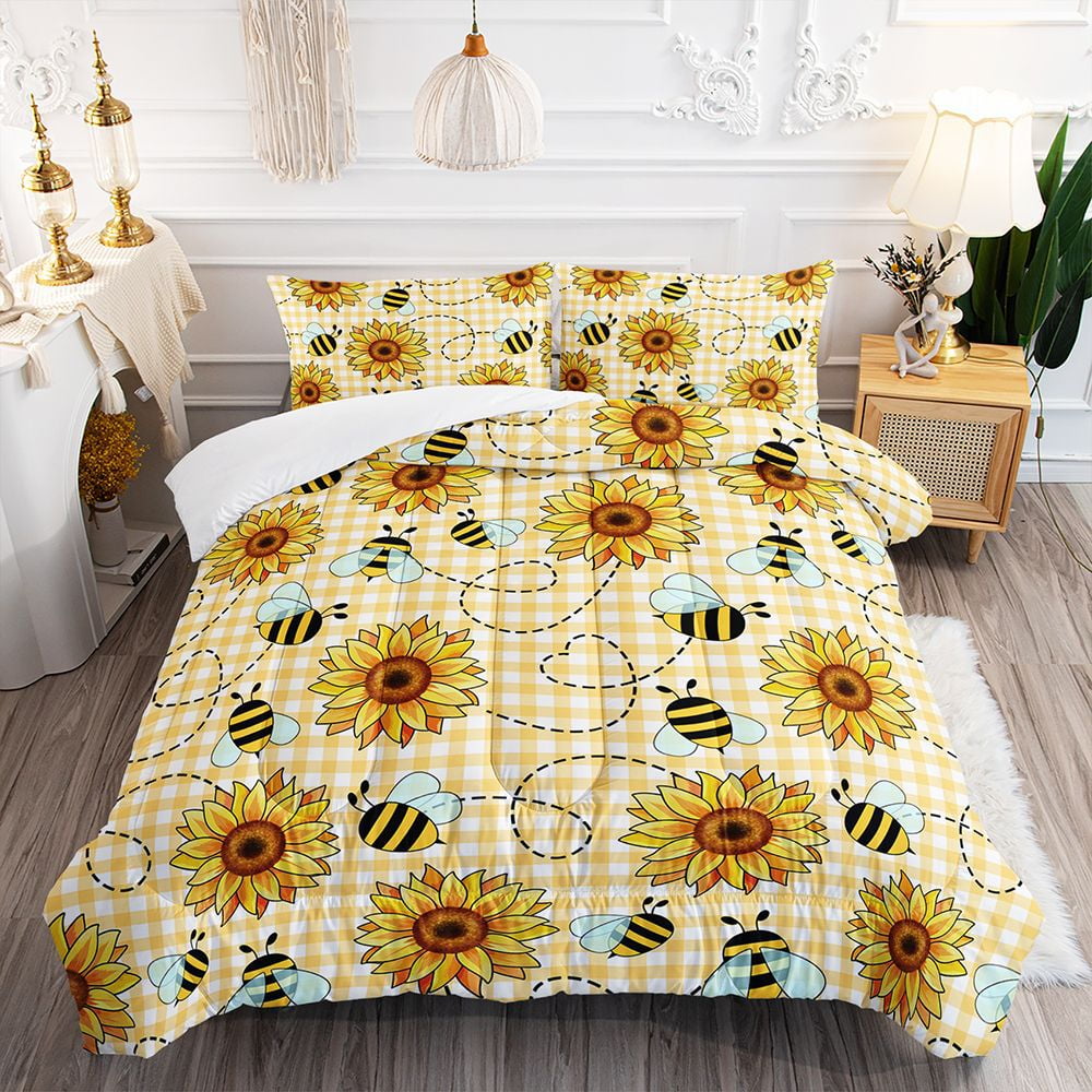 Angiosperm Sunflower Bedding Fat Quilt Feather Silk Cotton Printed ...