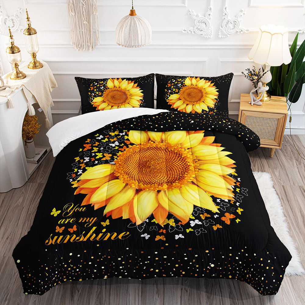 Angiosperm Sunflower Bedding Fat Quilt Feather Silk Cotton Printed ...