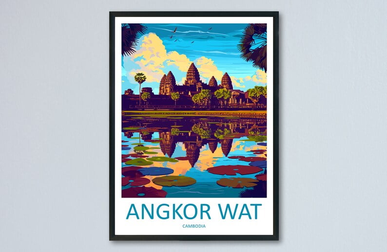 Angkor Wat Art Print - Historic Wall Hanging & Gift for Cambodia ...