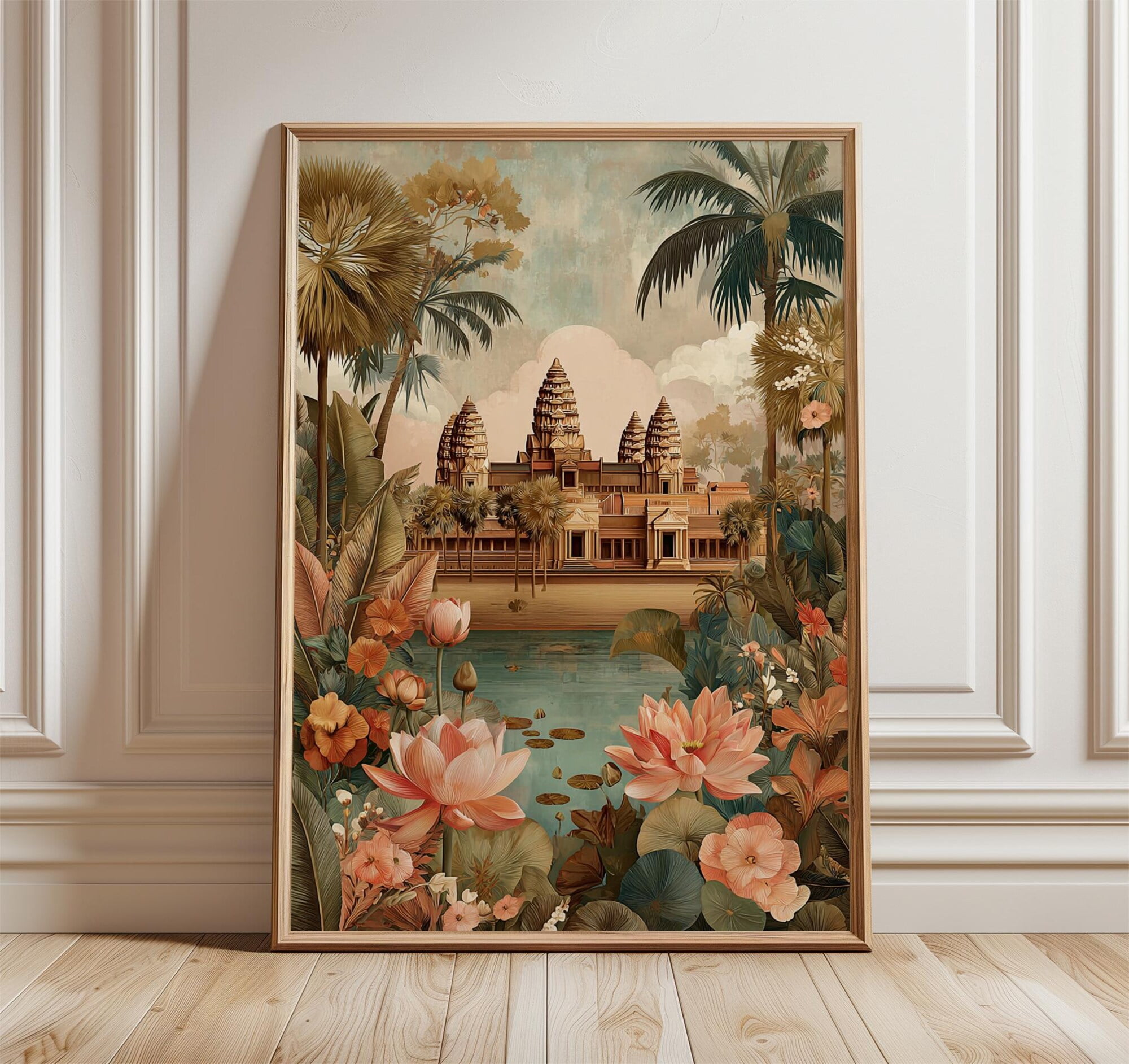 Angkor Wat Cambodia Jungle Temple Travel Poster Print Boho Tropical ...