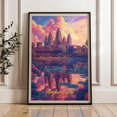 Angkor Wat Travel Poster - Cambodia Wall Art Print Illustration Poster ...
