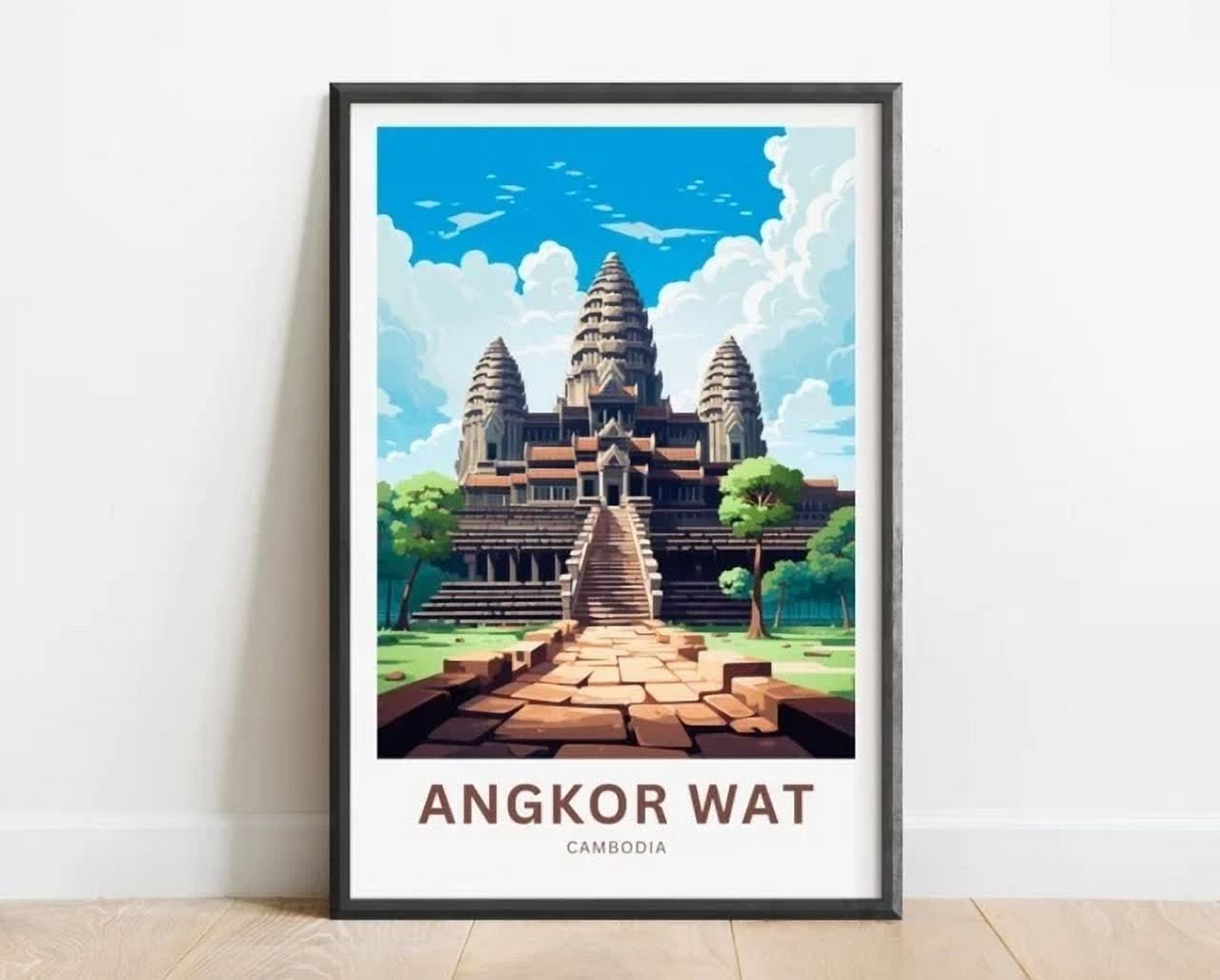 Angkor Wat Travel Print - Angkor Wat Poster, Cambodia Wall Art NO ...