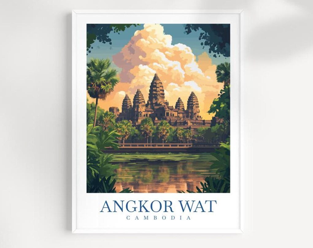 Angkor Wat Travel Print Combodia Wall Art & Home Décor – Perfect Gift ...