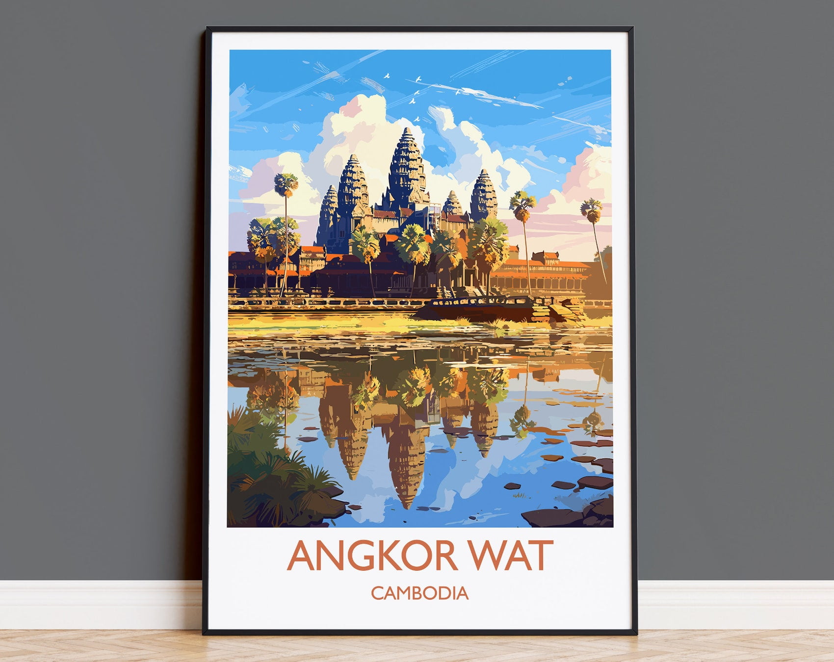 Angkor Wat Travel Print, Travel Poster of Angkor Wat, Cambodia, Angkor ...