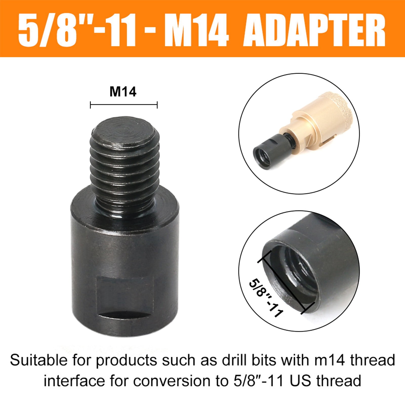 Angle Grinder Adapter Converter M10 M14 5/8-11 Converter Adapte Arbor ...