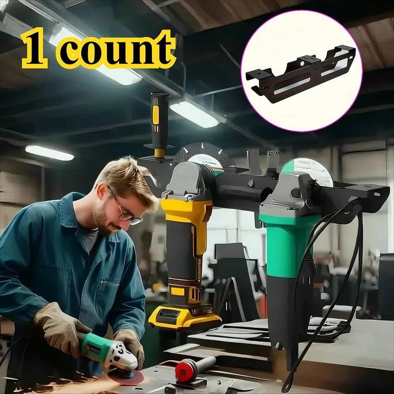 Angle Grinder Bracket, 1 Count 2 Slot Angle Grinder Storage Rack, Heavy Duty Wall Mounted Power ...