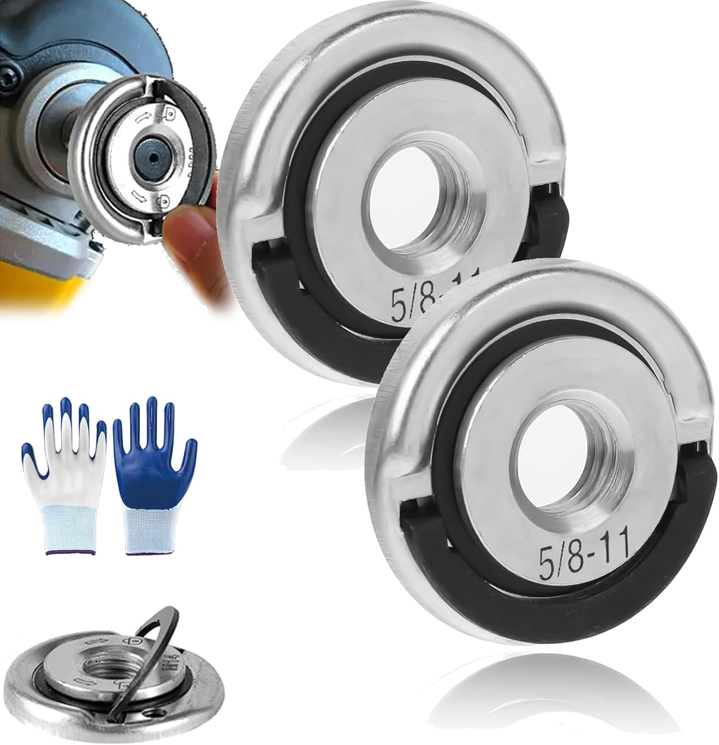 Angle Grinder Flange Nuts with 5/8-11 Inch Thread, Quick Change Grinder ...