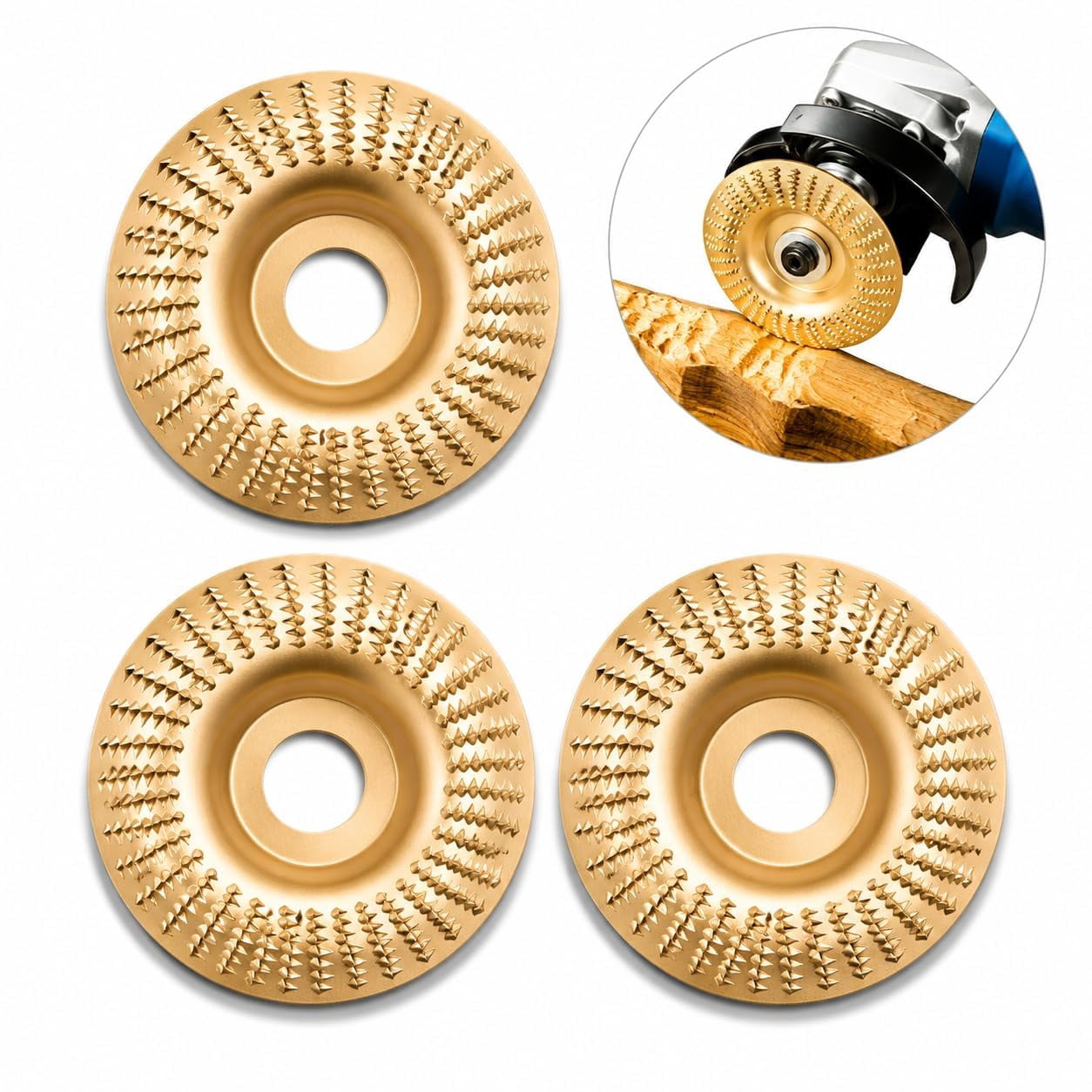 Angle Grinder Wood Carving Disc Set, Tungsten Carbide Polishing Pad for ...