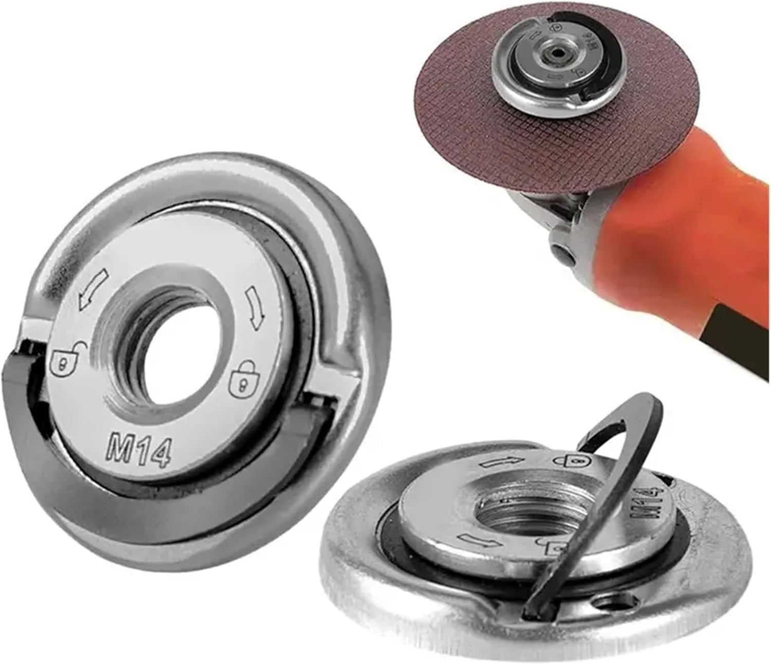 Angle Grinding Tool Flange Nut, 5/8"-11/M14/M10 Self Tightening Lock ...