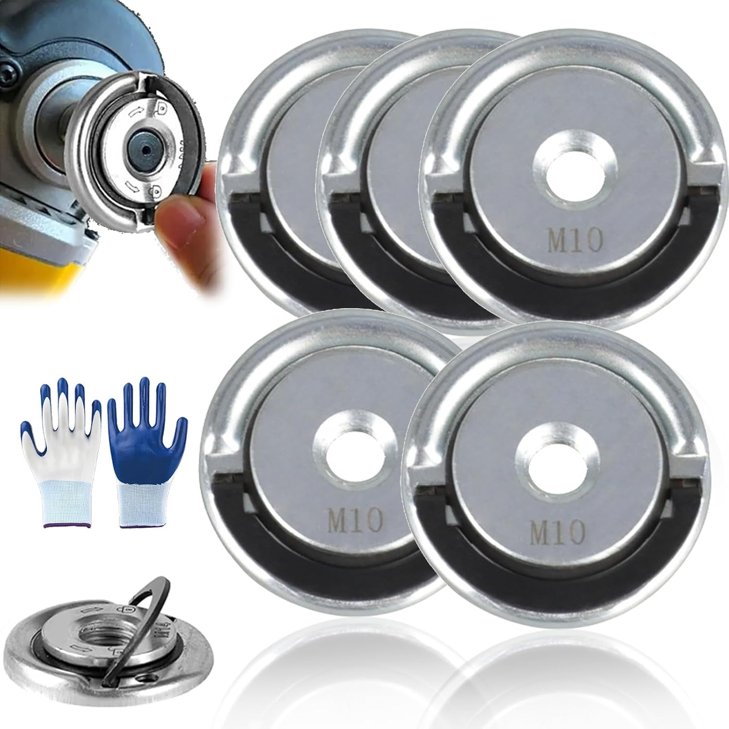 Angle Grinding Tool Flange Nut, 5/8"-11/M14/M10 Self Tightening Lock ...