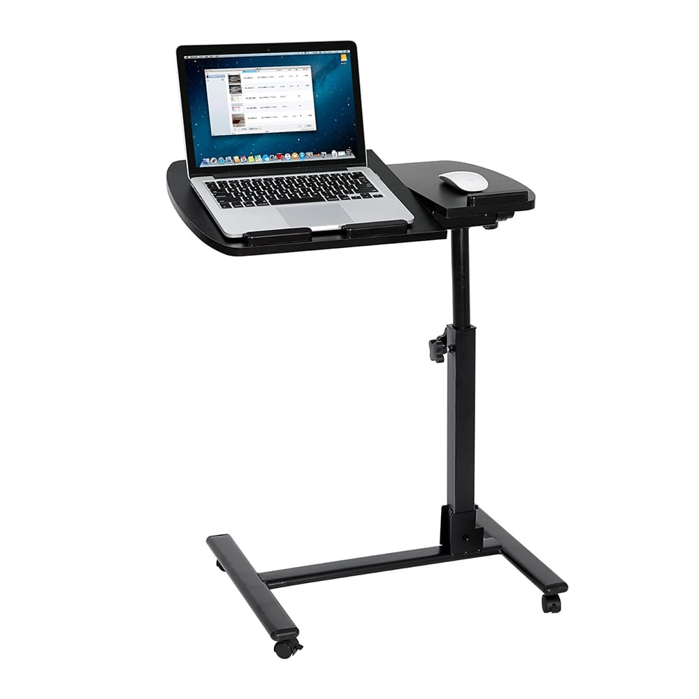 Angle and Height Adjustable Rolling Table Desk, Stand Tiltable Tabletop ...