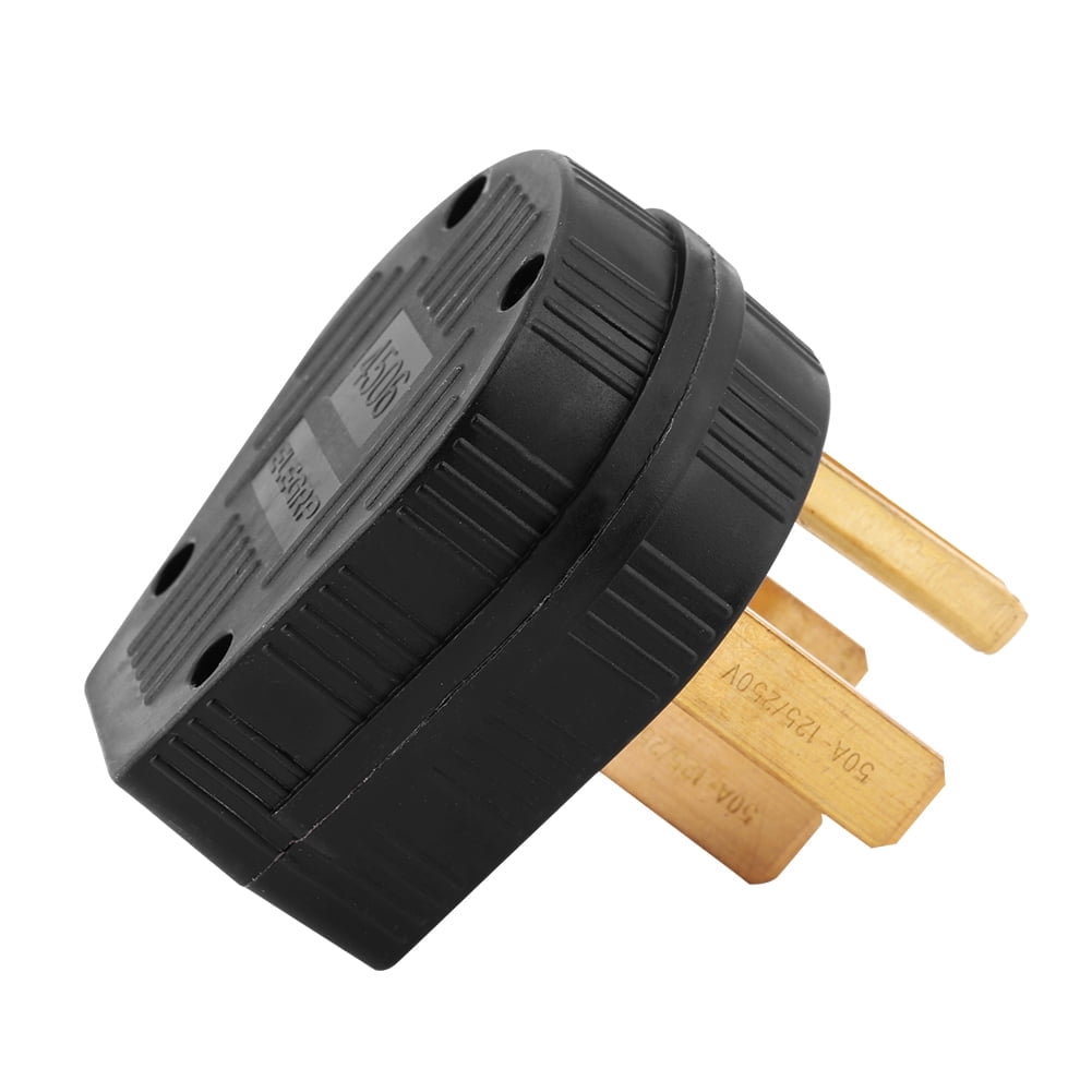 Angle Plug, 14-50P Plug Four Pin 50A 125/250V Straight Blade Grounding ...