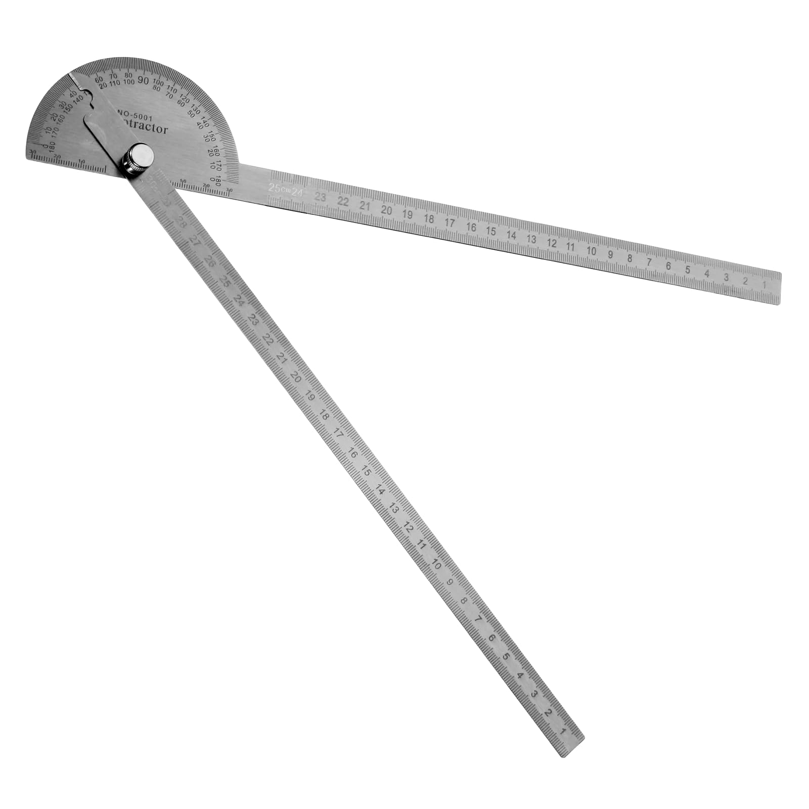 Angle Protractor Two Arm Adjustable Ruler Stainless Steel Ruler Finder ...