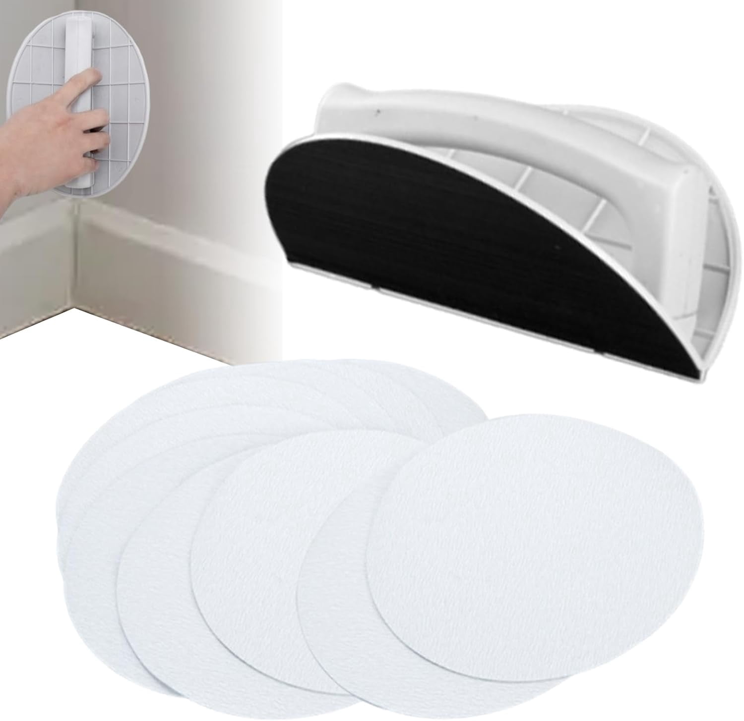 Angle Sanding Tool, Self-Adhesive Semi-Circular 180/240/320 Grit ...