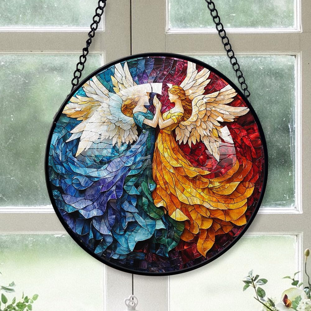 Angle Stained Glass Suncatcher Ornament, Angle Christmas, Angle Stained ...