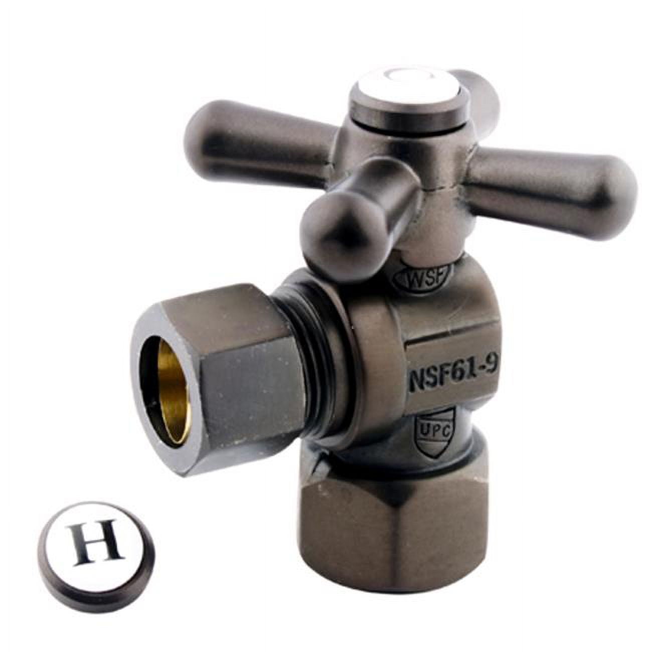 Angle Stop with .5 in. IPS x .5 in. OD Compression - Oil Rubbed Bronze ...