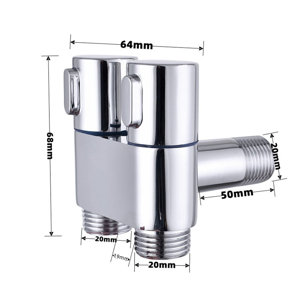 Angle Valve Copper Double Outlet Valve G1/2 for Shower Head Toilet Sink ...