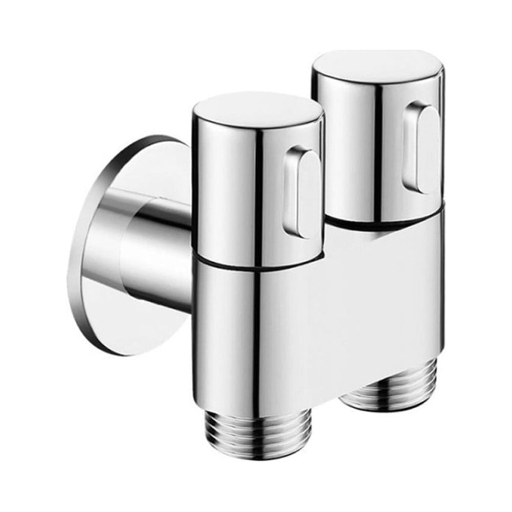 Angle Valve Copper Double Outlet Valve G1/2 for Shower Head Toilet Sink ...
