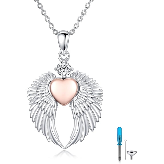 Angle Wing Urn Necklace for Ashes for Women 925 Sterling Silver Wings ...