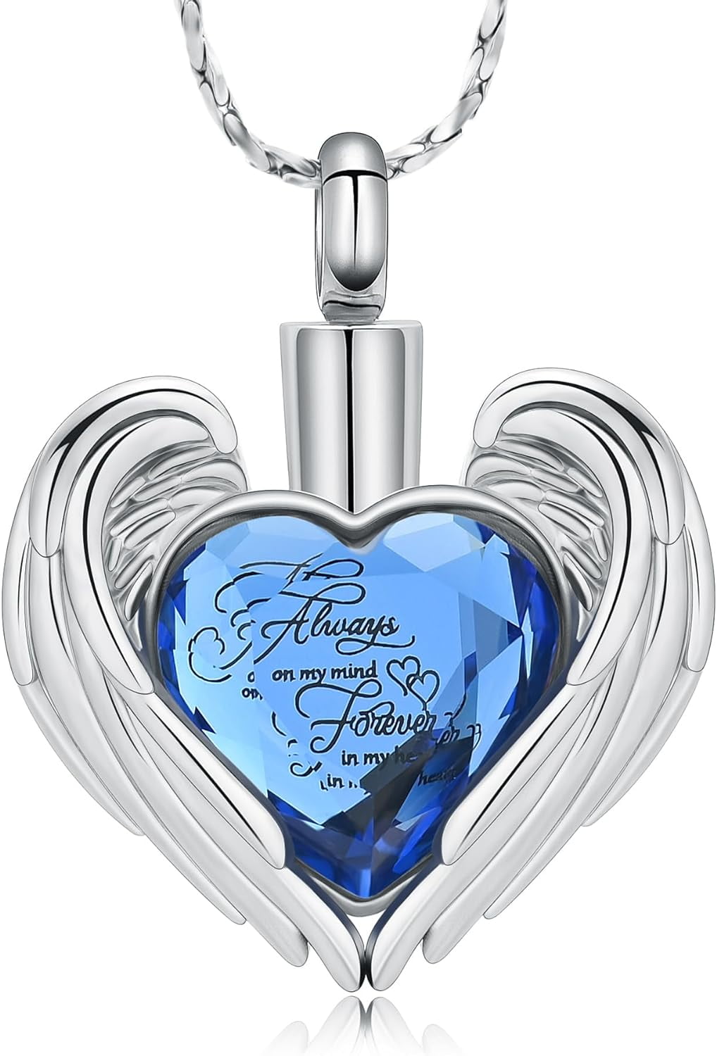Angle Wings Cremation Jewelry for Ashes Pendant Crystal Heart Urn ...