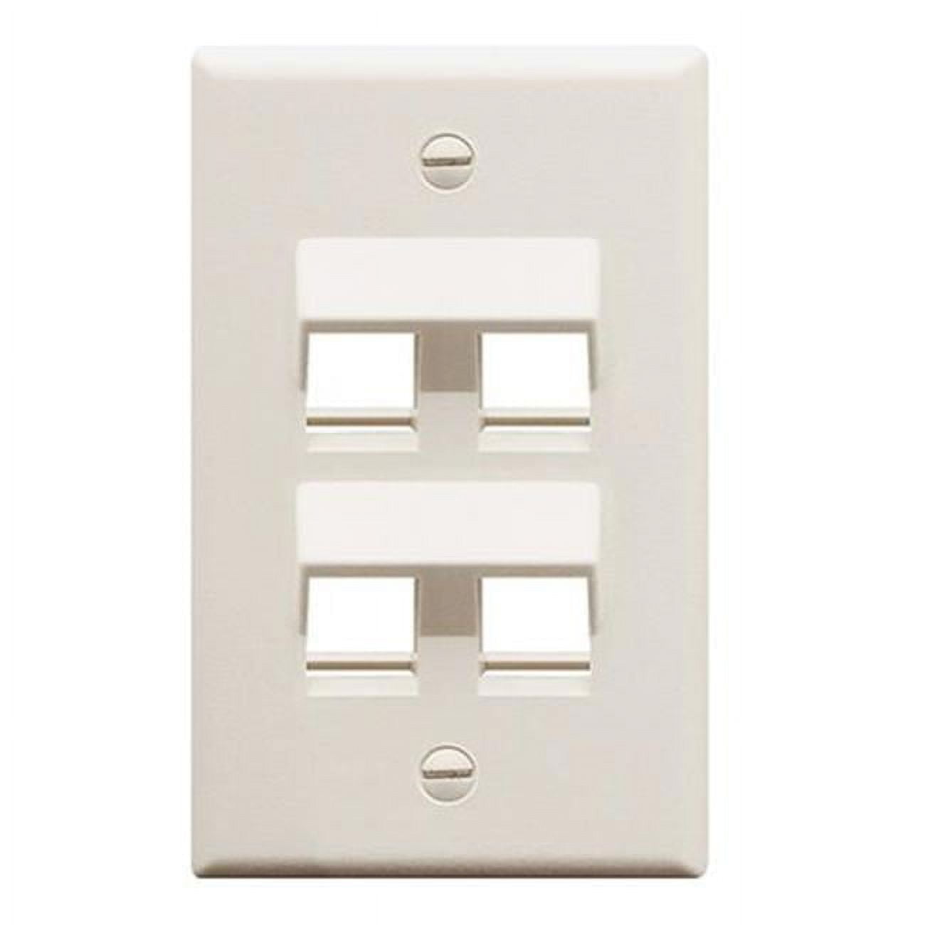 Angled 1-Gang 4-Port Faceplate - White - Walmart.com