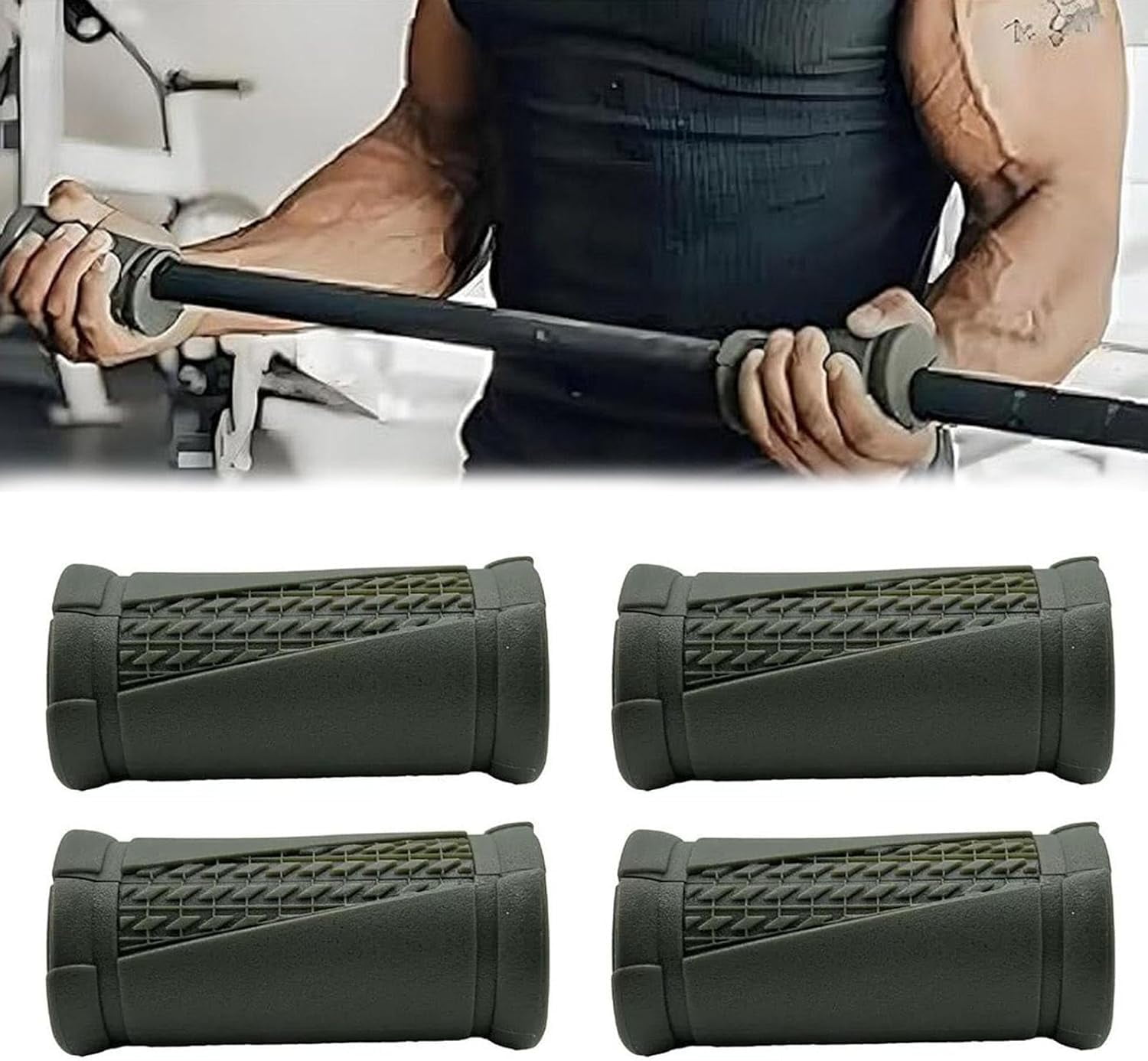 Angled Barbell Grips -Ergonomic Rotating Handles for Weightlifting,Anti ...
