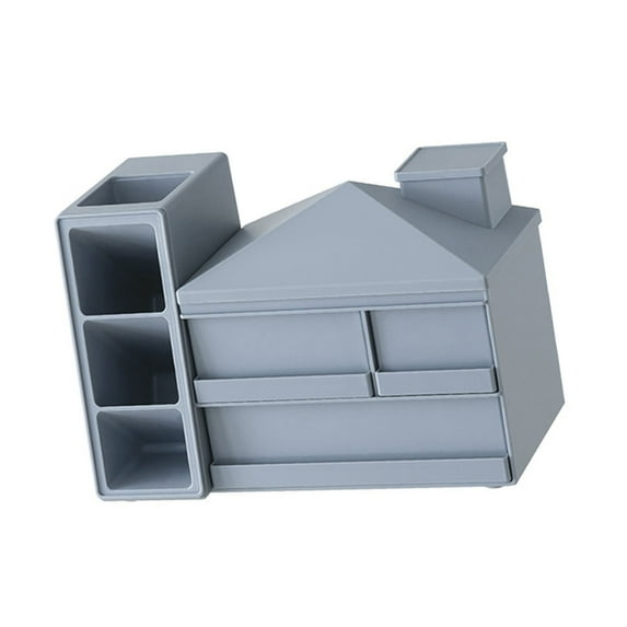 Angled Desk Accessory Holds Pen Features Slide Out Tray Drawer Boxes ...