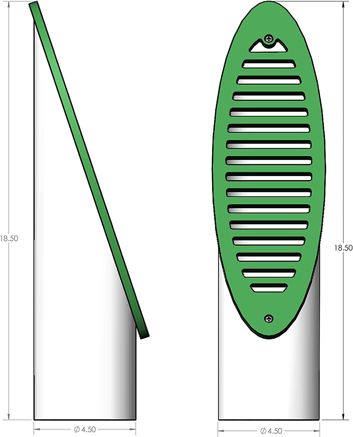 Angled Drain Emitter for Sump Pump & Gutter Downspout - 4-Inch ...