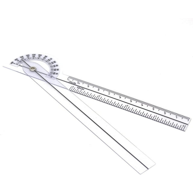 Angled Goniometer 6" 180 Degree Clear Plastic Protractor For Measuring ...