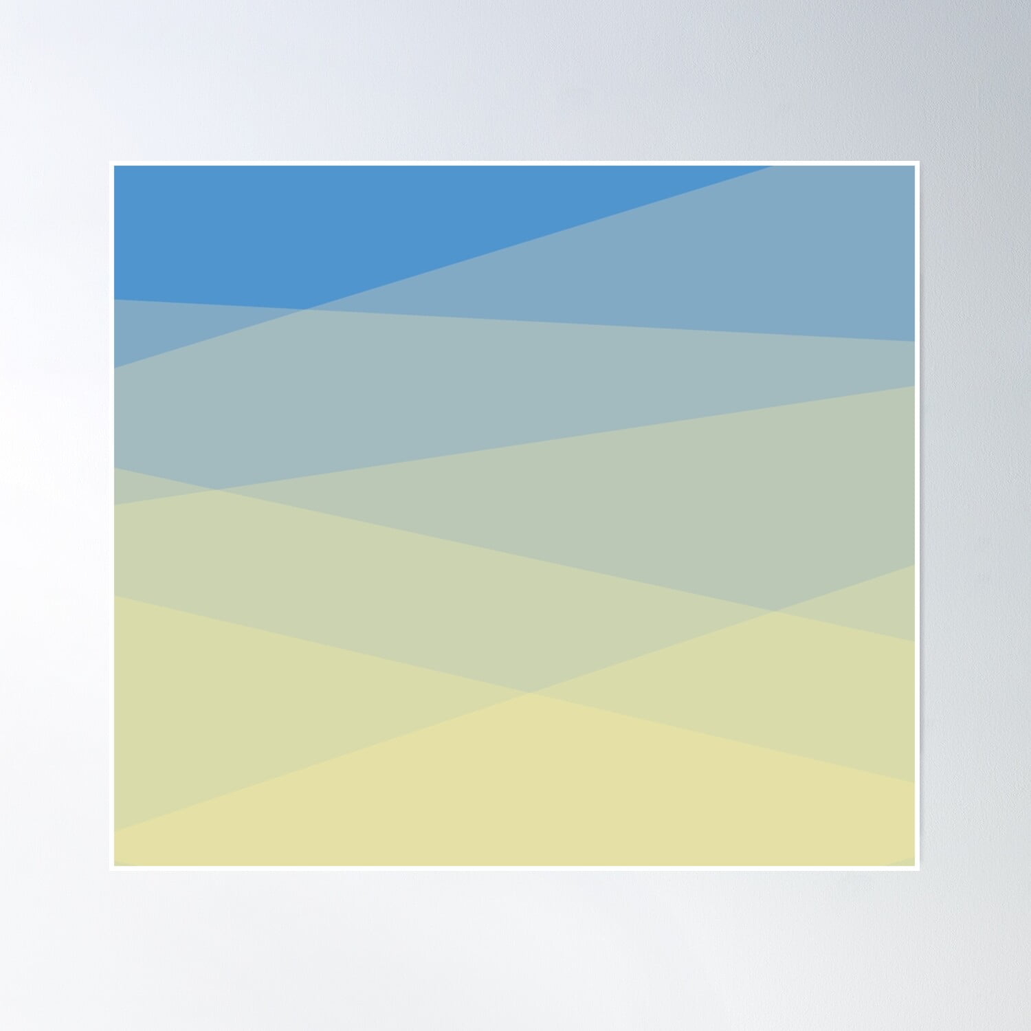 Angled Gradient - Blue And Yellow Poster Wall Art, Modern Wall Decor ...