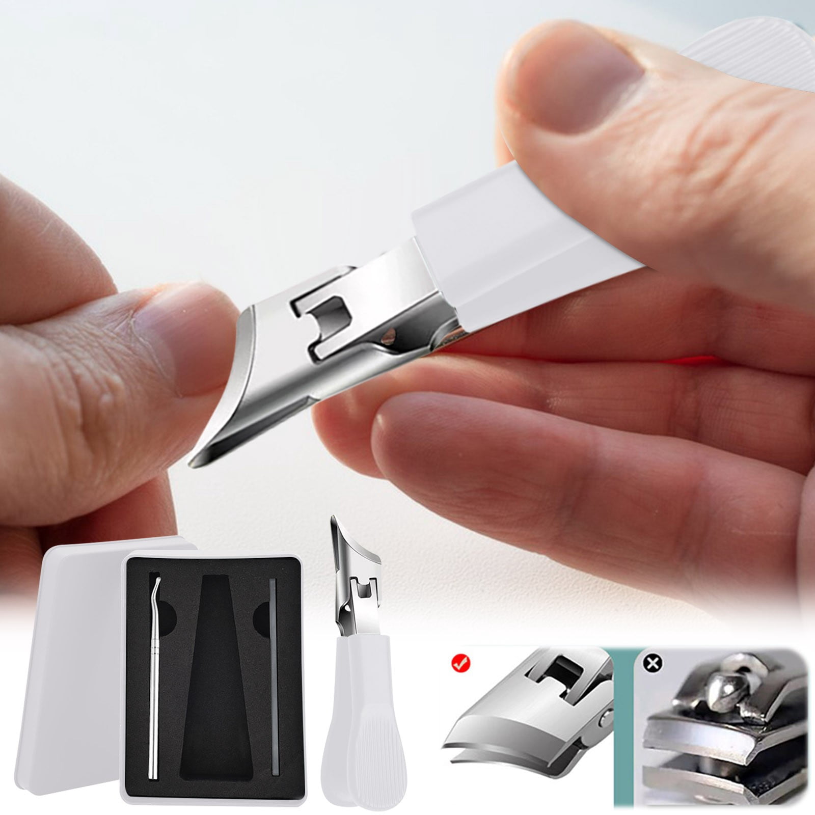 Angled Head Nail Clippers, Set of 3 Eagle Beak Beveled Nail Clippers ...
