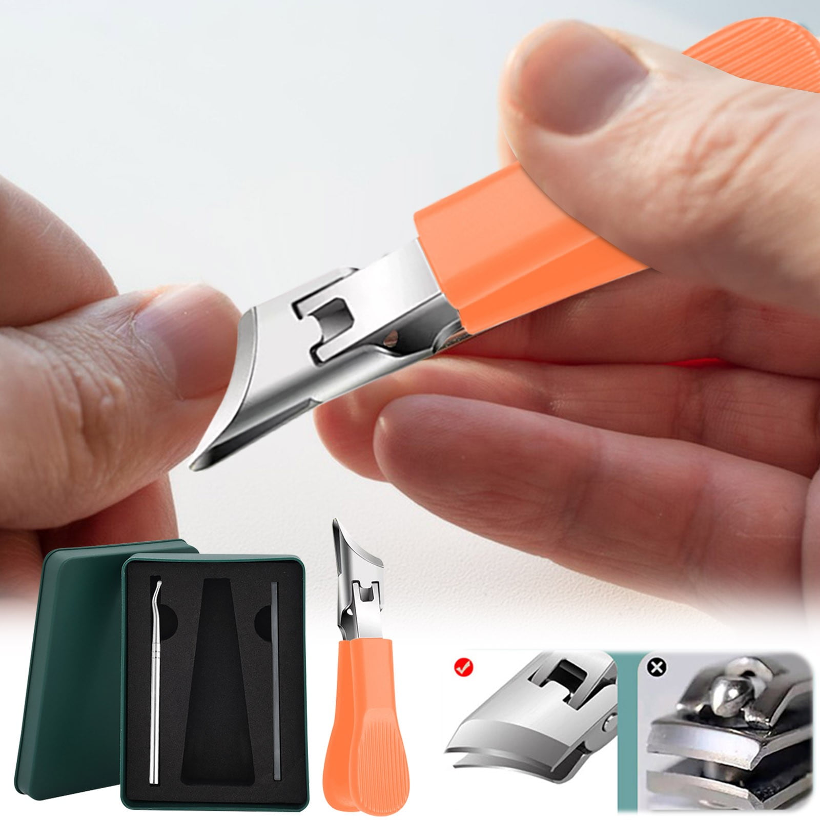 Angled Head Nail Clippers, Set of 3 Eagle Beak Beveled Nail Clippers ...