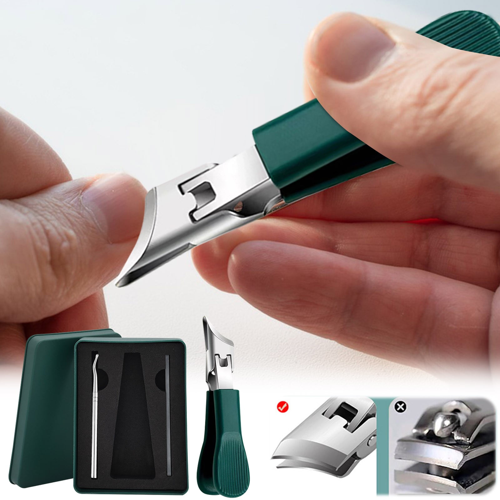 Angled Head Nail Clippers, Set of 3 Eagle Beak Beveled Nail Clippers ...