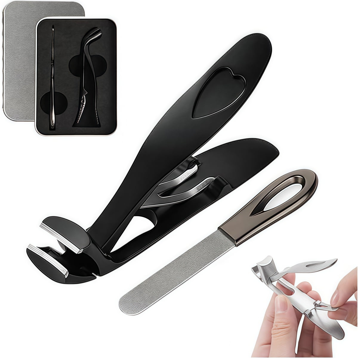 Angled Head Toenail Clippers for Seniors – Extra Large 2-Piece Nail ...