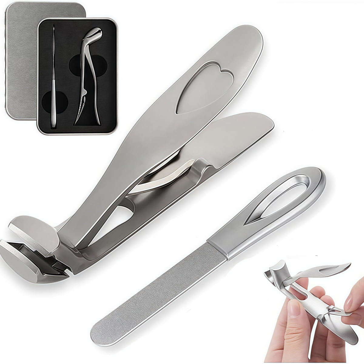 Angled Head Toenail Clippers for Seniors – Extra Large 2-Piece Nail ...