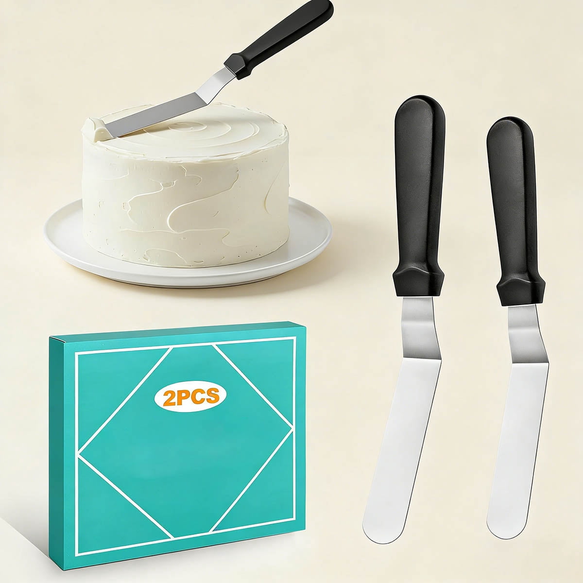 Angled Icing Spatula Set, Stainless Steel Offset Spatulas with ...
