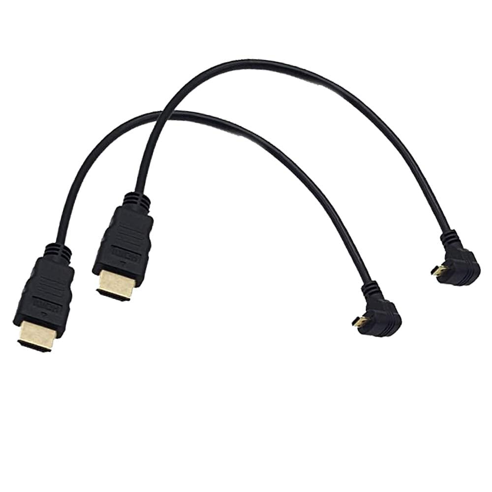 Angled Micro HDMI to Standard HDMI Cable;Seadream 2Pack 1Foot 90 Degree ...