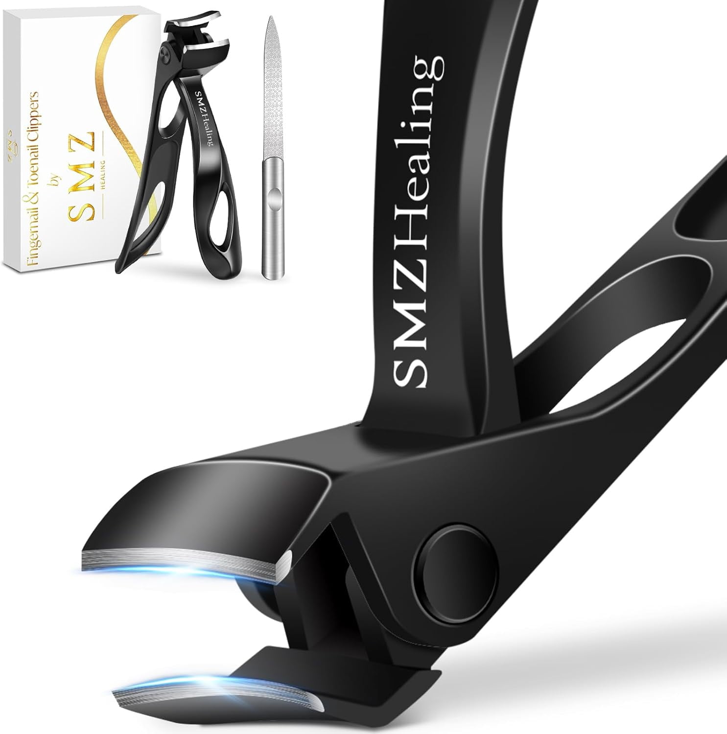 Angled Nail Clippers for Men Women, 2025 Upgrade 15° Curved Head Large ...