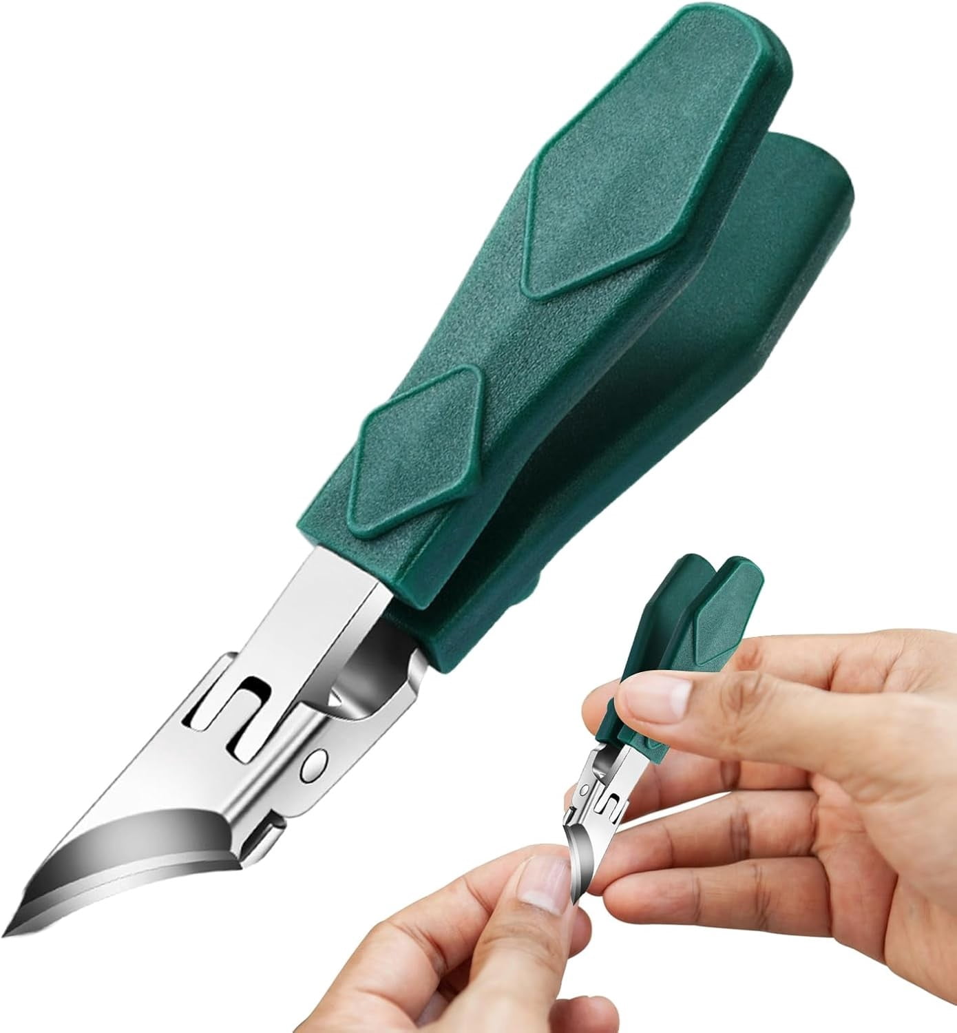 Angled Nail Clippers, Stainless Steel Anti-Splash Nail Trimmer, Wide ...