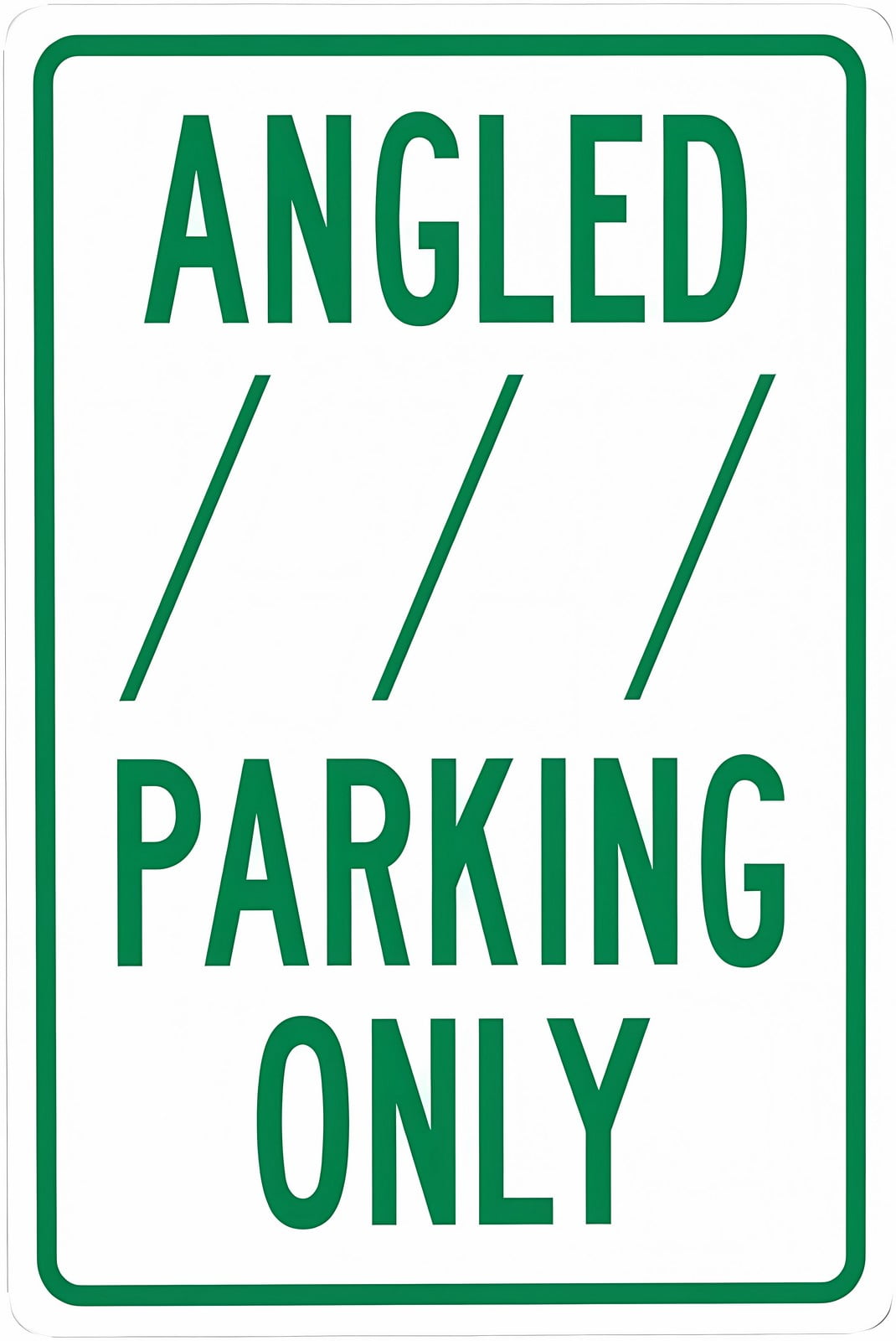 Angled Parking Only Metal Warning Sign 12 x 8 Inches - Caution Security ...