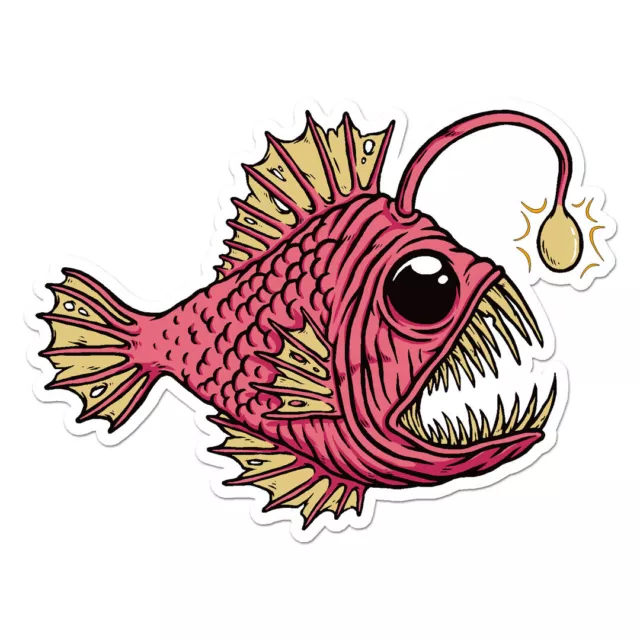 Angler Deep Sea Fish Sticker Phone Decal Water Bottle Stickers Car ...