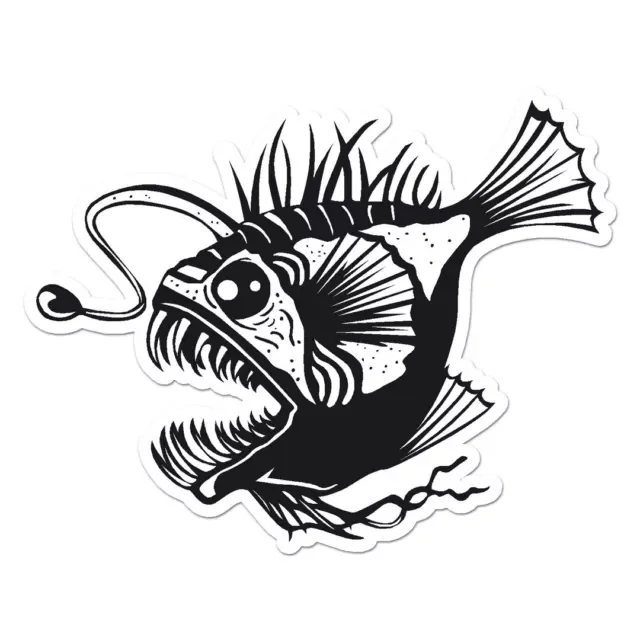 Angler Deep Sea Fish Sticker Phone Decal Water Bottle Stickers Car ...