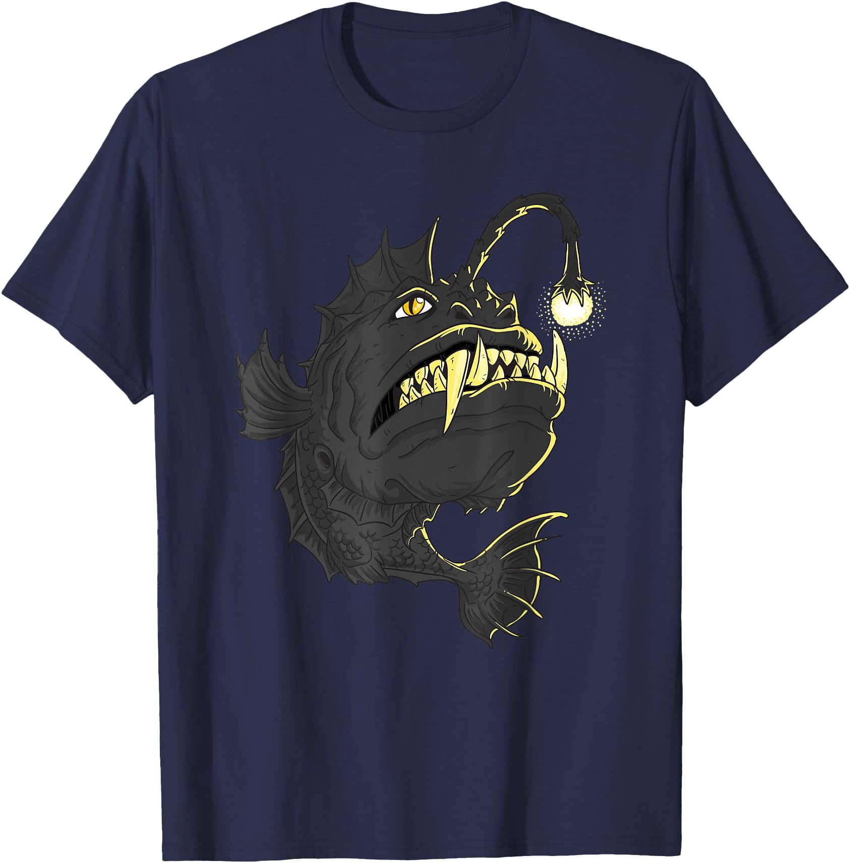 Angler Fish Deep Sea Fish Unisex T-Shirt for Men Women Kids,Navy Color ...