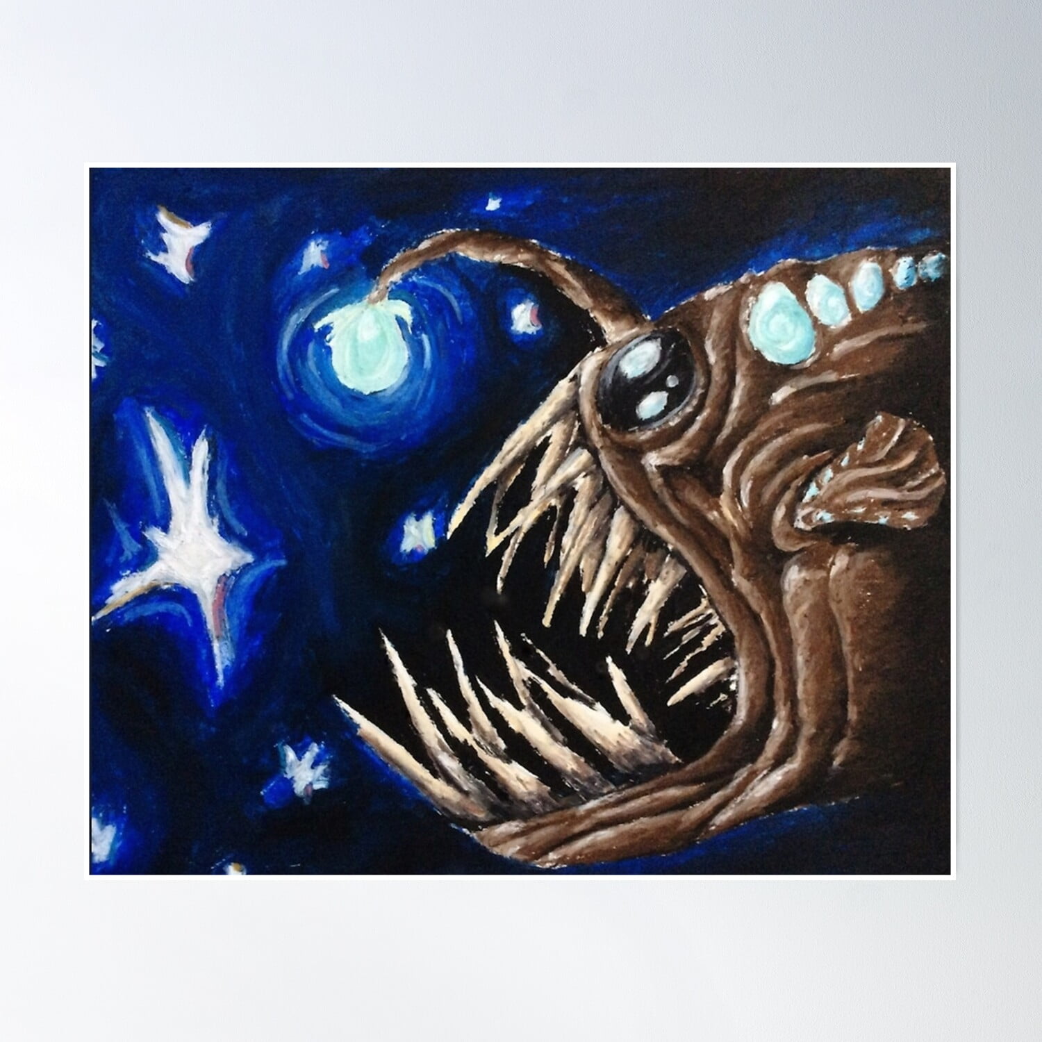 Angler Fish In The Stars Poster Wall Art, Modern Wall Decor, 12x18 ...
