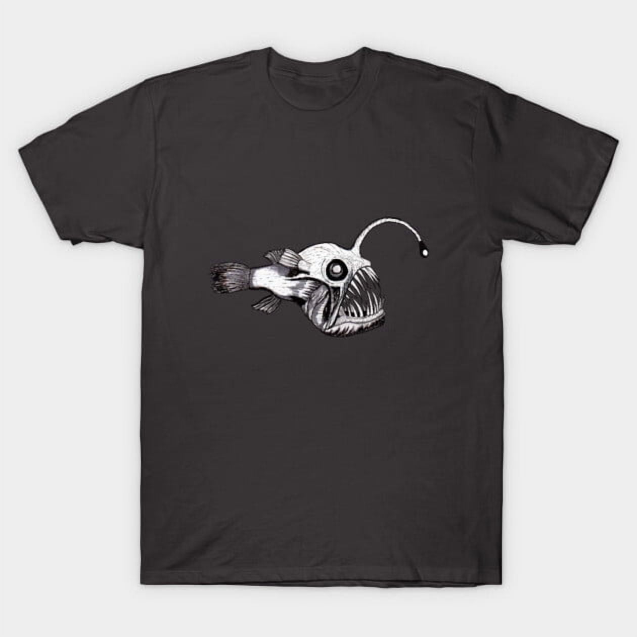 Angler Fish Ink Illustration Deep Sea Creature Graphic, H48603 Unisex T ...