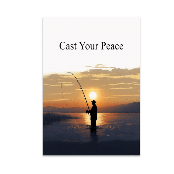 Angler Sunset Silhouette Wall Art - Nature Lover - 13x19 Poster Print ...