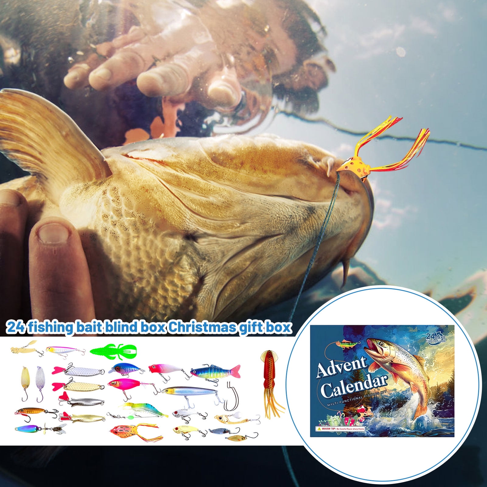 Angler's Advent Calendar 2025, 24-Piece Fishing Theme Christmas ...